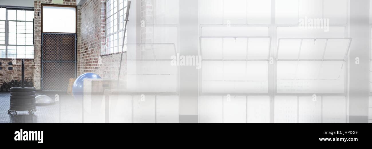 Digital composite of Gym with transition Stock Photo - Alamy