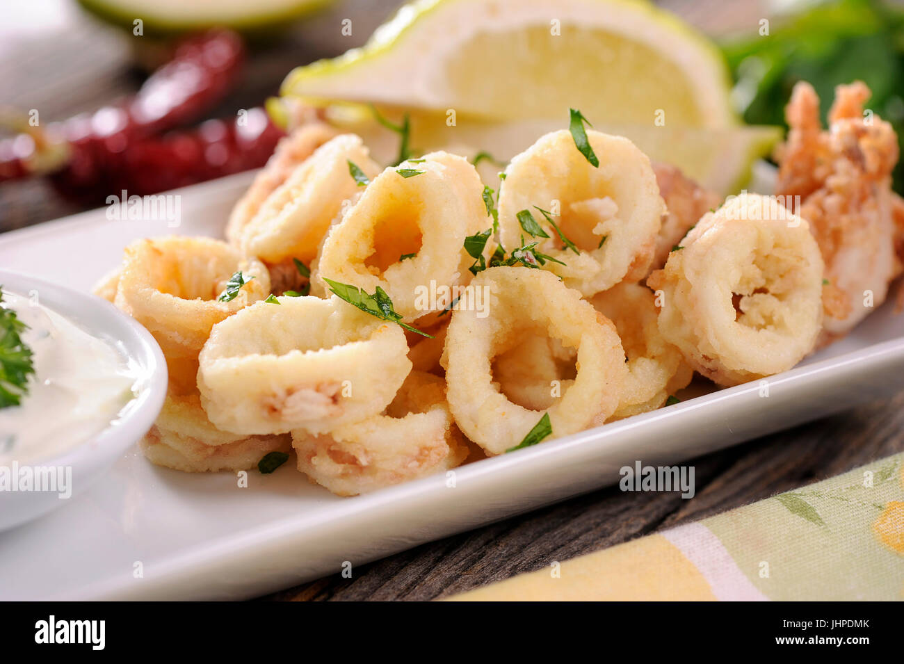 Deep Fried Calamari Rings Stock Photo - Alamy