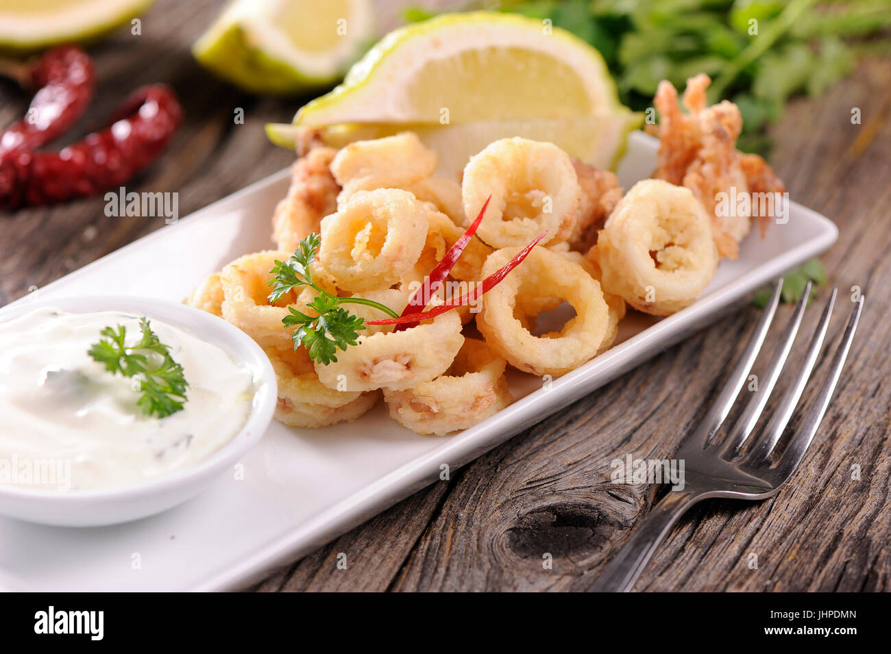 Deep Fried Calamari Rings Stock Photo - Alamy