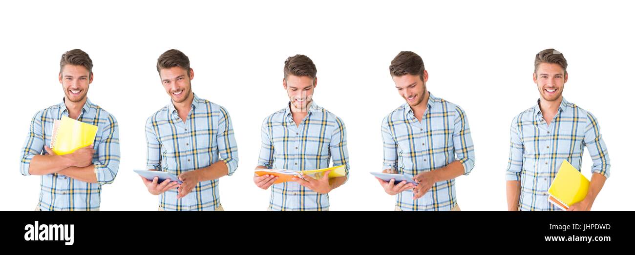 Digital composite of Happy student man collage Stock Photo - Alamy