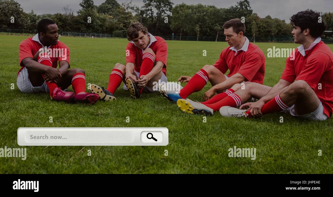 Digital composite of Search bar against football players photo Stock ...
