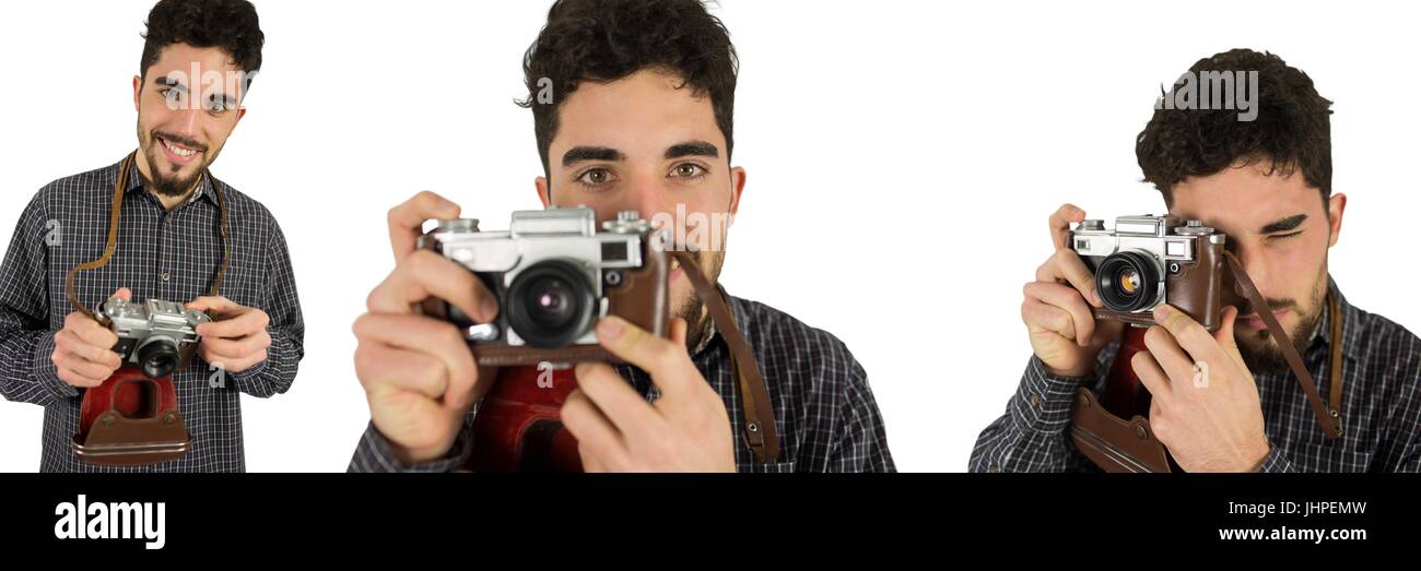 Digital composite of Photographer using the camera collage Stock Photo ...