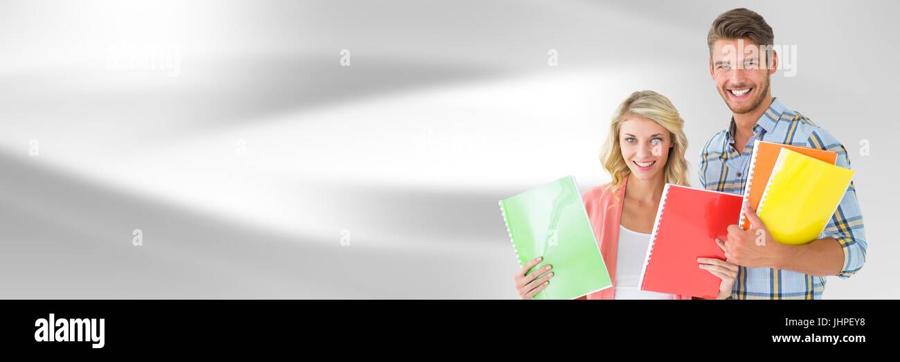 Digital composite of Students in front of blurred background Stock ...