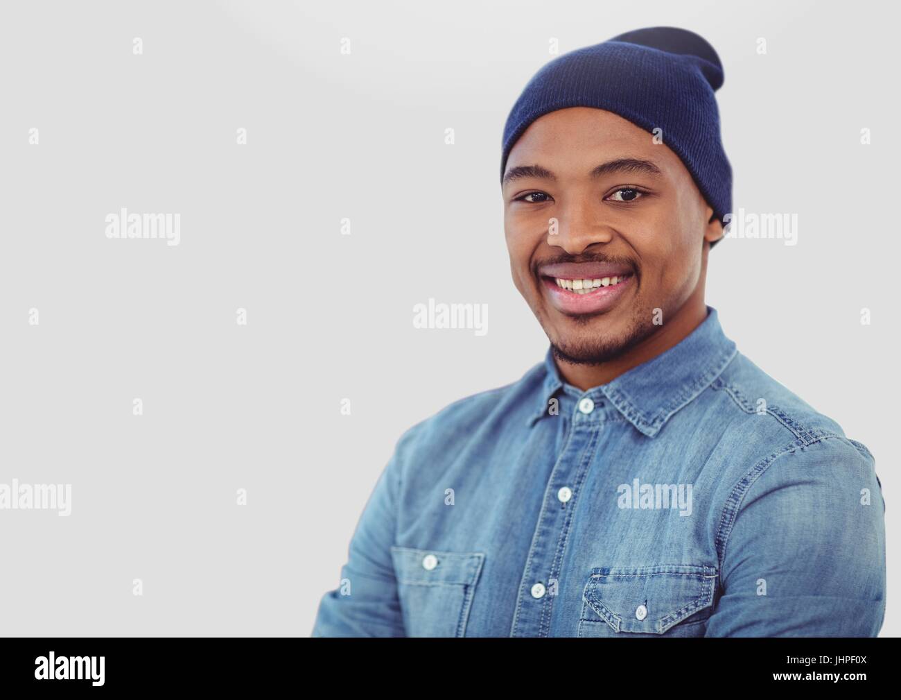 Digital composite of Portrait of Man with grey background Stock Photo ...