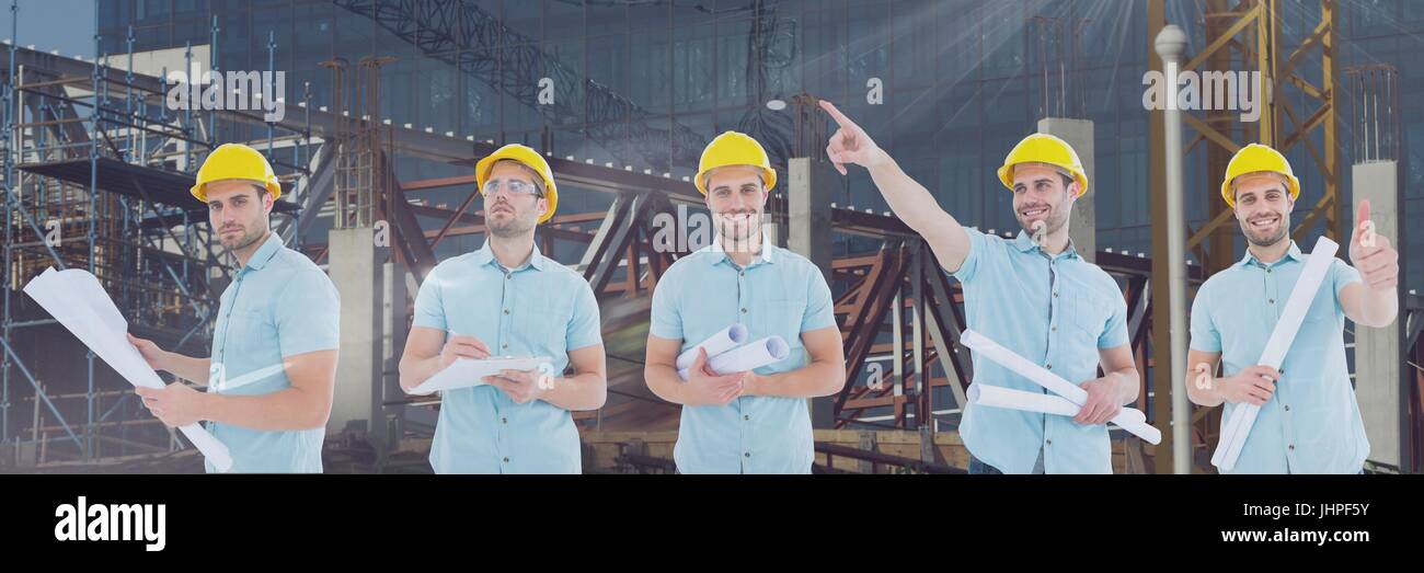 Digital composite of Architect man collage against construction ...