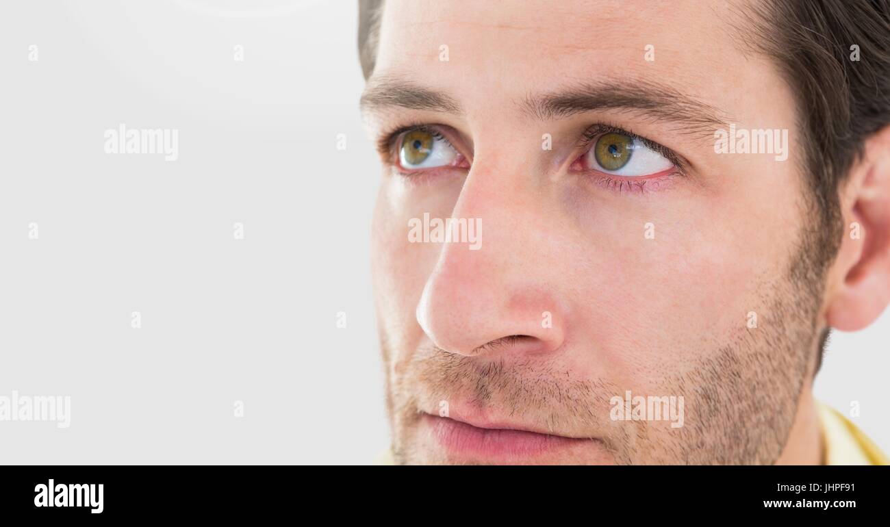 Digital composite of Portrait of Man with grey background Stock Photo ...