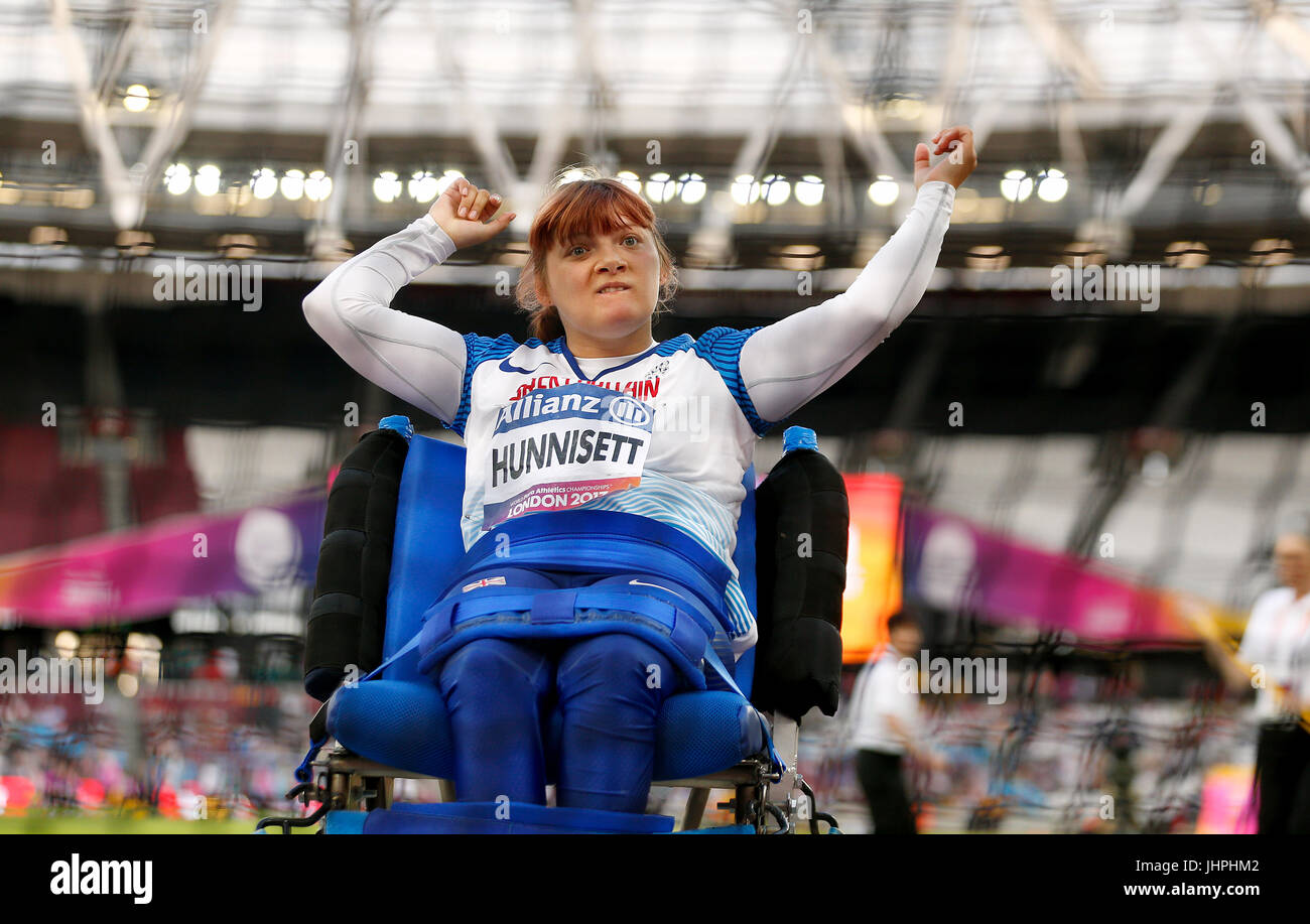 Great Britain's Abbie Hunnisett in action in the Women's Club Throw F32 ...