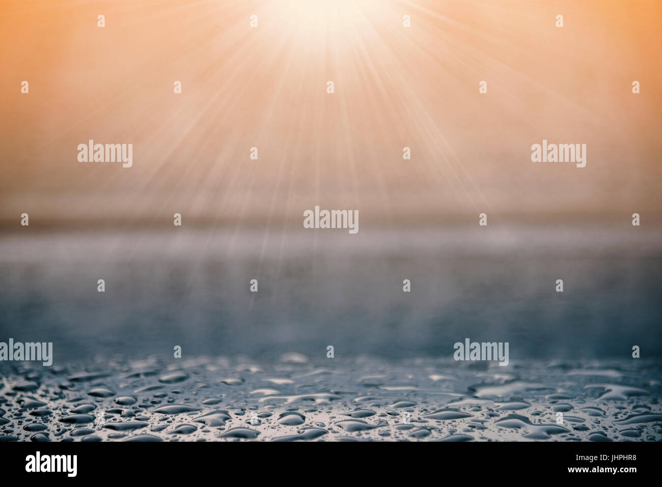 Spectacular background with drops of water and light effect, copyspace ...