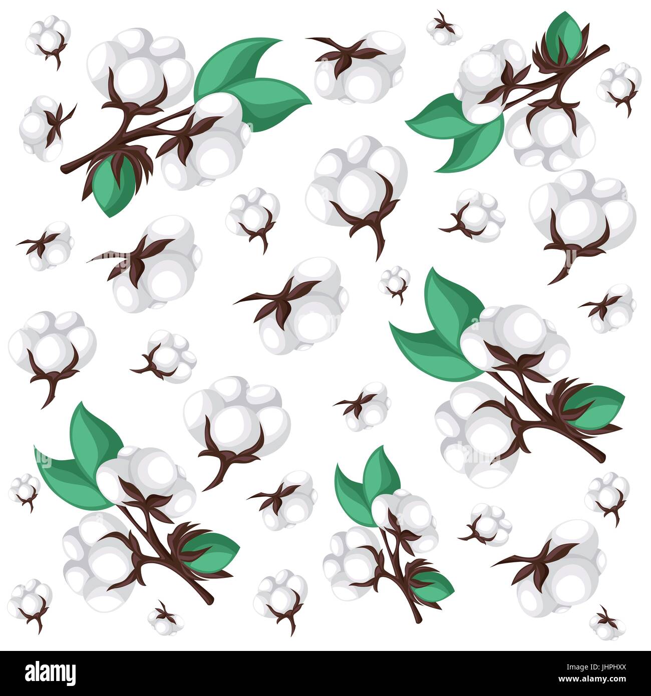 Cotton isolated on the white background. Vector illustration Stock ...