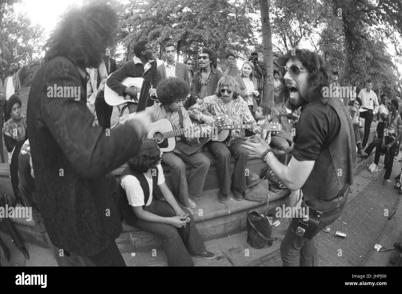 The Lower East Side Band, with David Peel out of frame, performing in ...