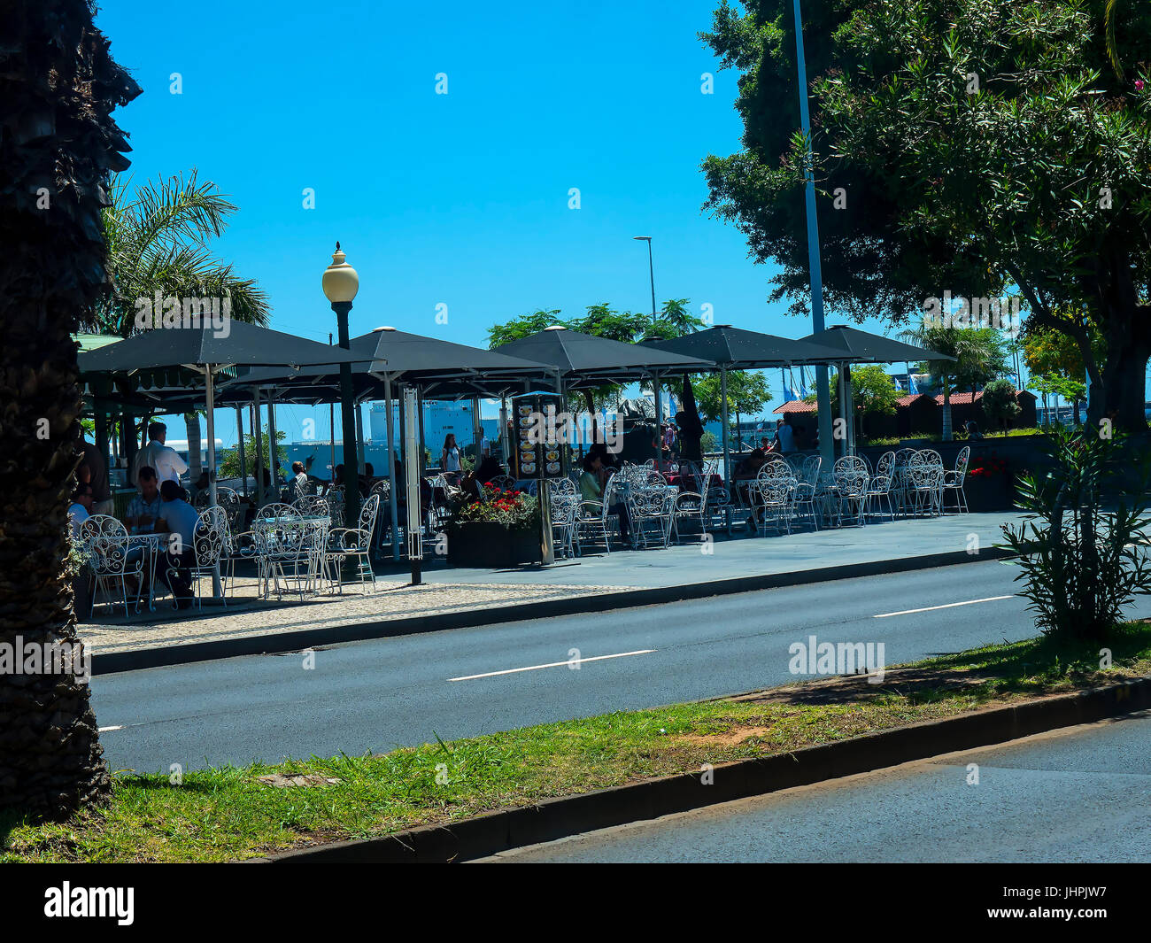 the Seafront and promenade in Funchal Madeira. Madeira is an Island set ...