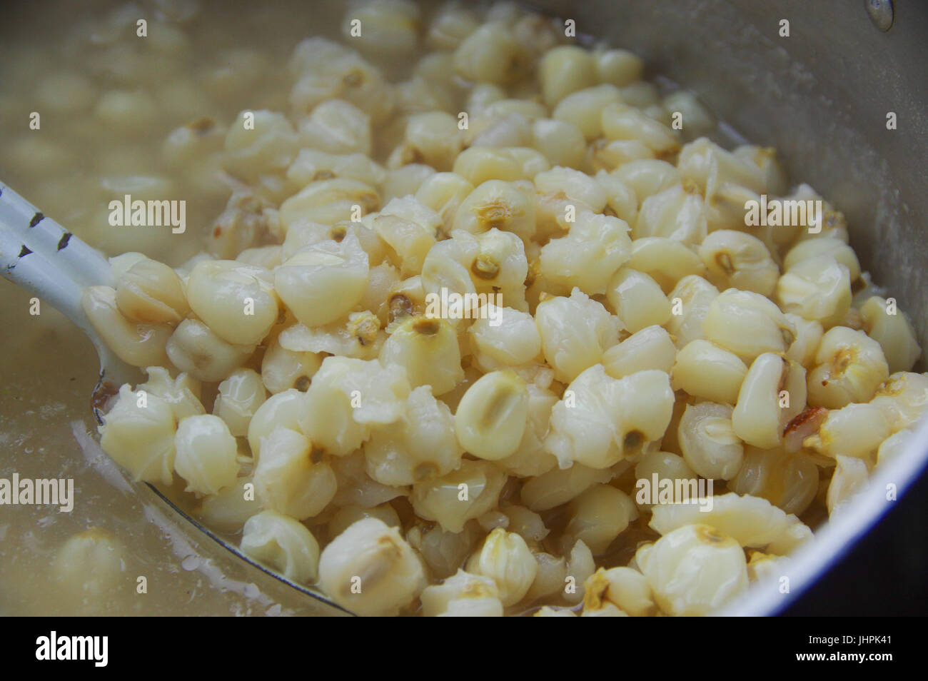 Close up of a cooked mote ecuadorian traditional typical andean food ...