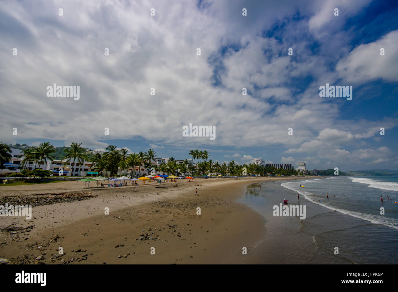 SAME, ECUADOR - MAY 06 2016: Beautiful view of the beach with sand, and ...