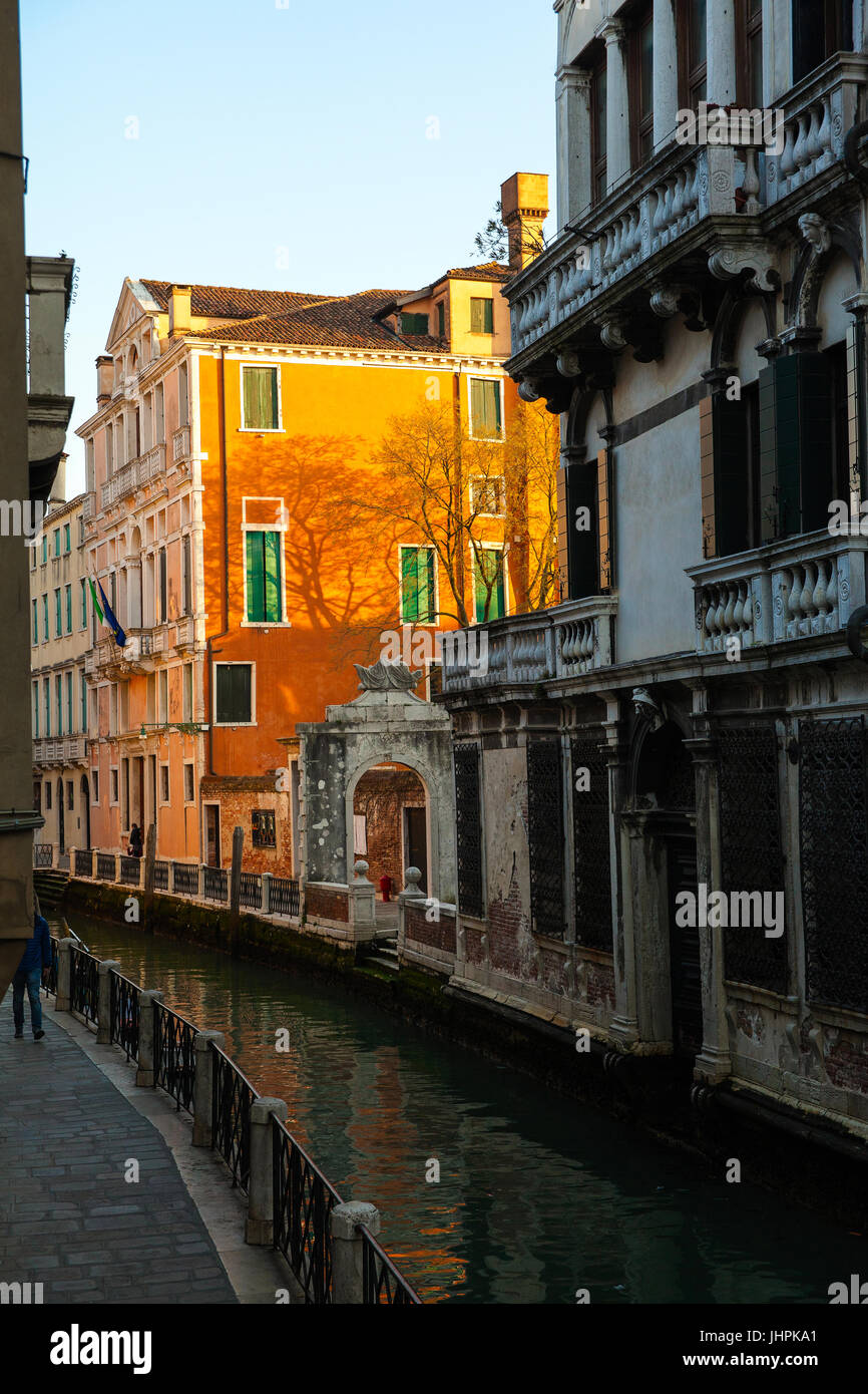 Venice, Italy, Canal and historic tenements Stock Photo - Alamy