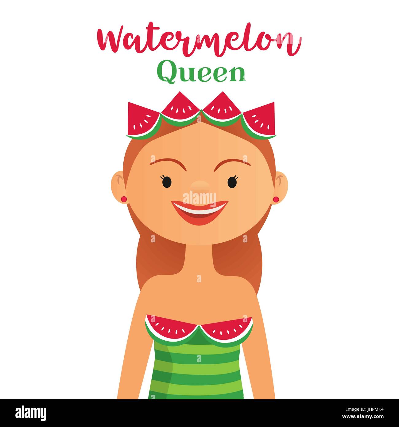 Woman watermelon happy Stock Vector Images - Alamy