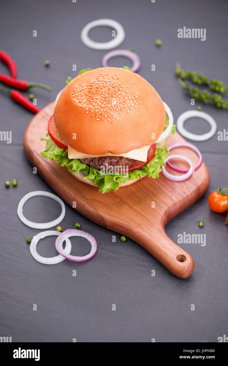 Burger top view hi-res stock photography and images - Alamy
