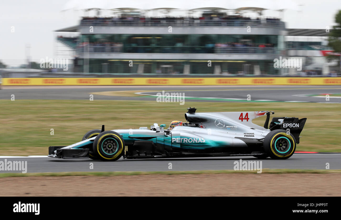 Mercedes' Lewis Hamilton during third practice of the 2017 British ...