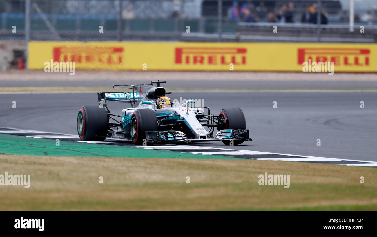 Mercedes' Lewis Hamilton during third practice of the 2017 British ...
