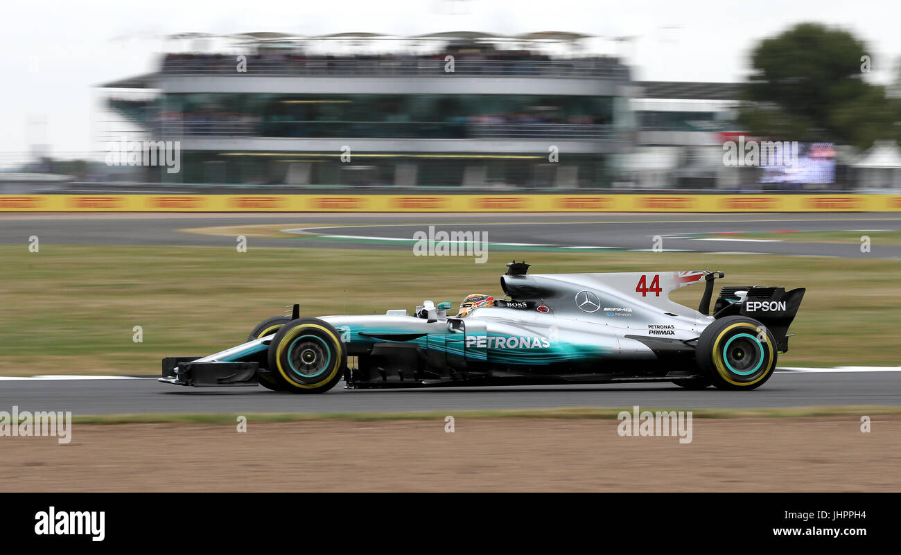 Mercedes' Lewis Hamilton during third practice of the 2017 British ...