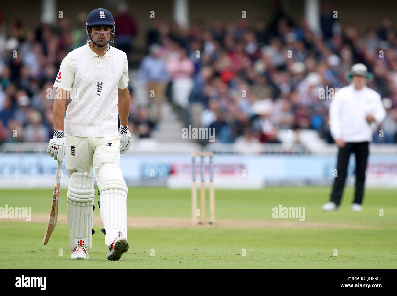 England's Alastair Cook after losing his wicket during day two of the ...