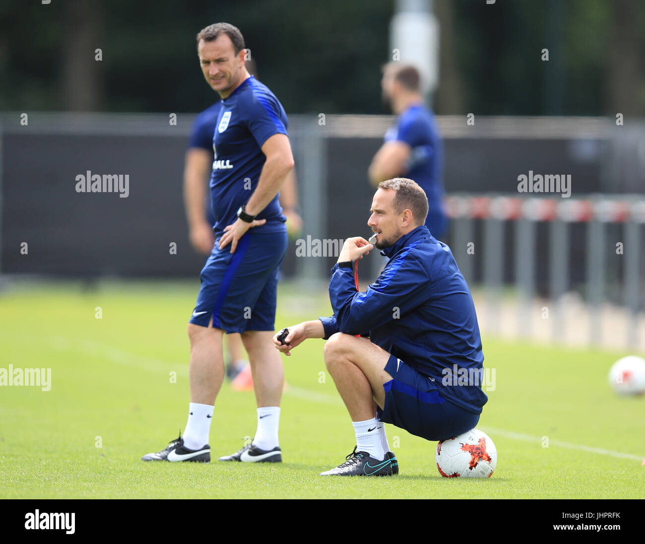 England manager Mark Sampson during a training session at Sporting 70 ...