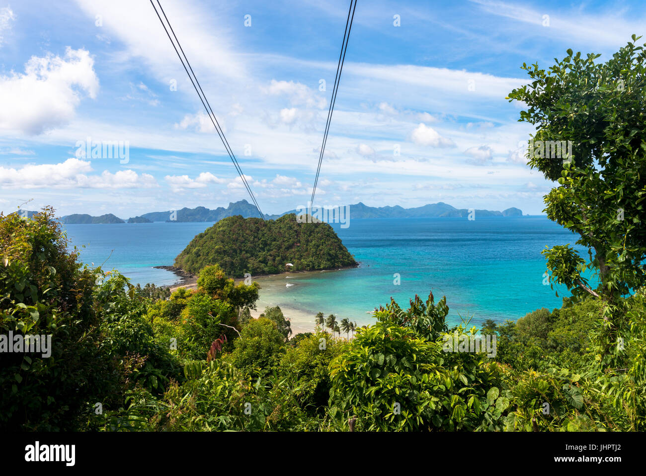 EL NIDO, PALAWAN, PHILIPPINES - JANUARY 18, 2017: The amazing zipline ...