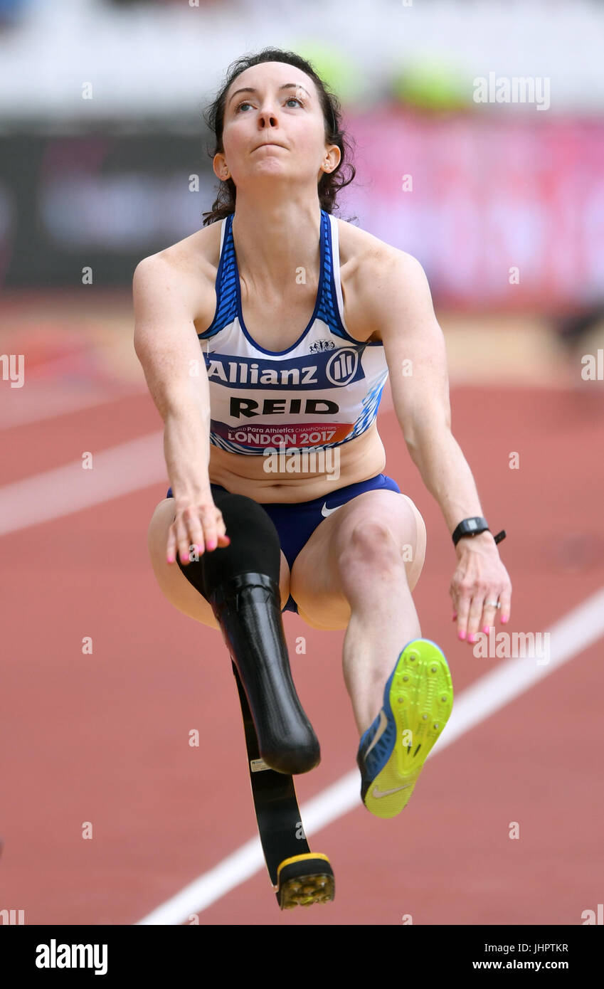 Great Britain's Stef Reid in the Women's Long Jump T44 Final during day ...
