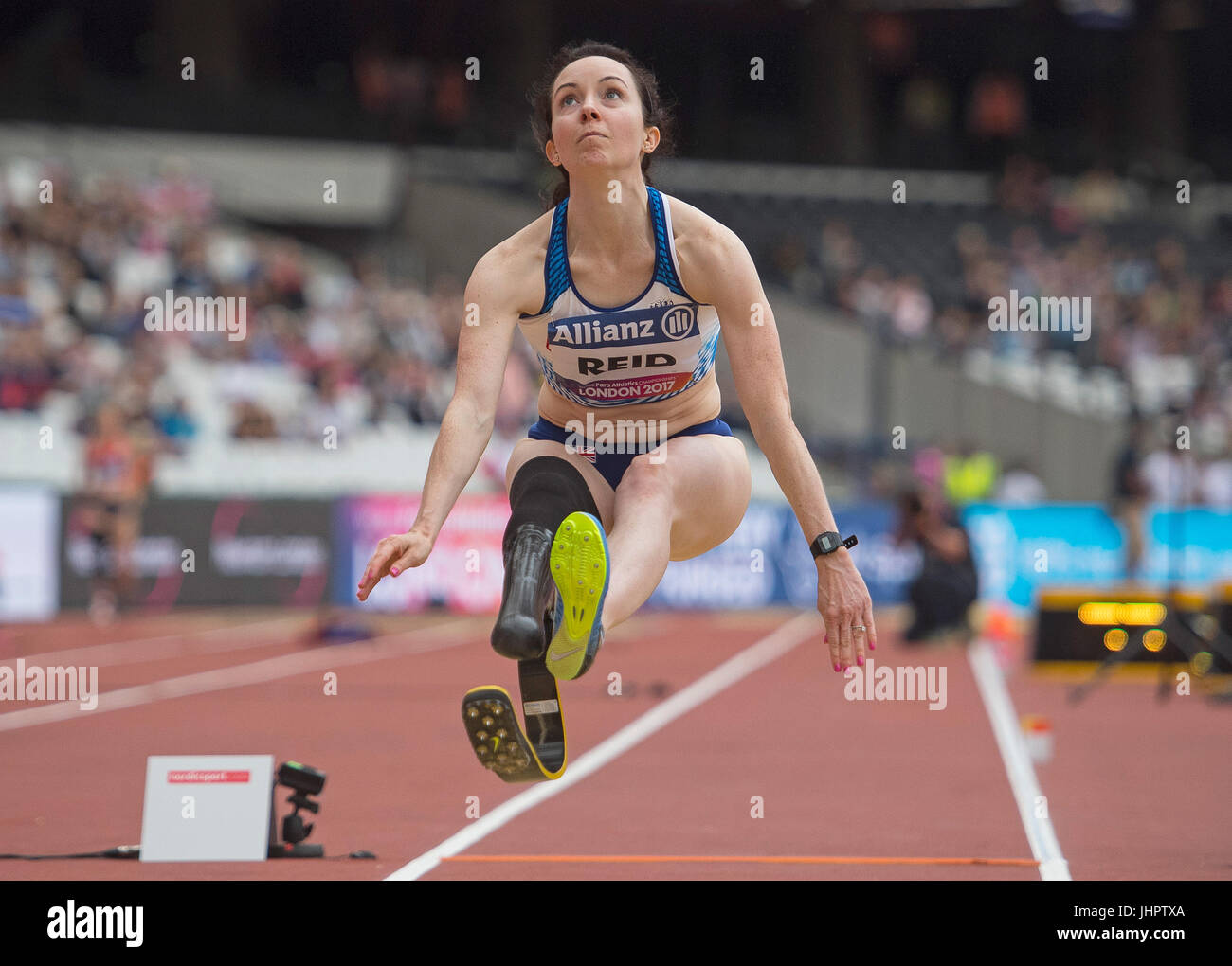 Great Britain's Stef Reid in the Women's Long Jump T44 Final during day ...