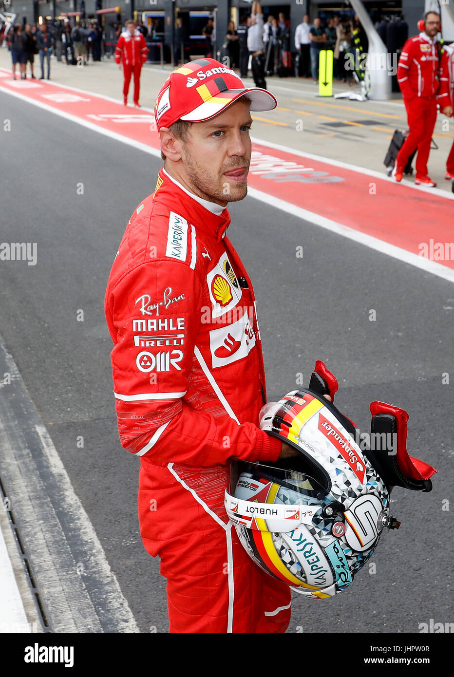Ferari's Sebastian Vettel after qualifying in second position during ...