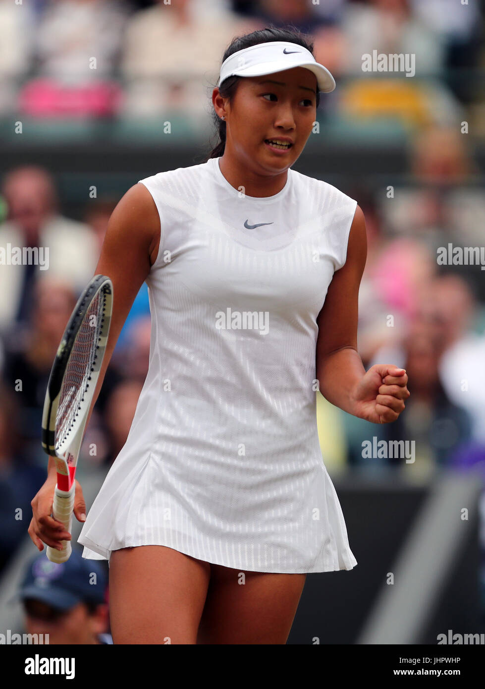 Claire Liu in action against Ann Li during the girls singles final on ...