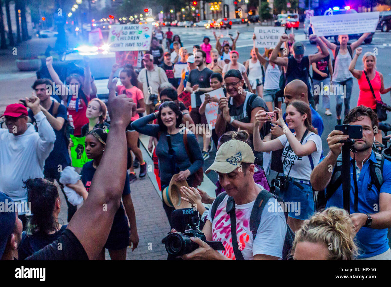Washington Dc, United States. 14th July, 2017. Hundreds protested at ...