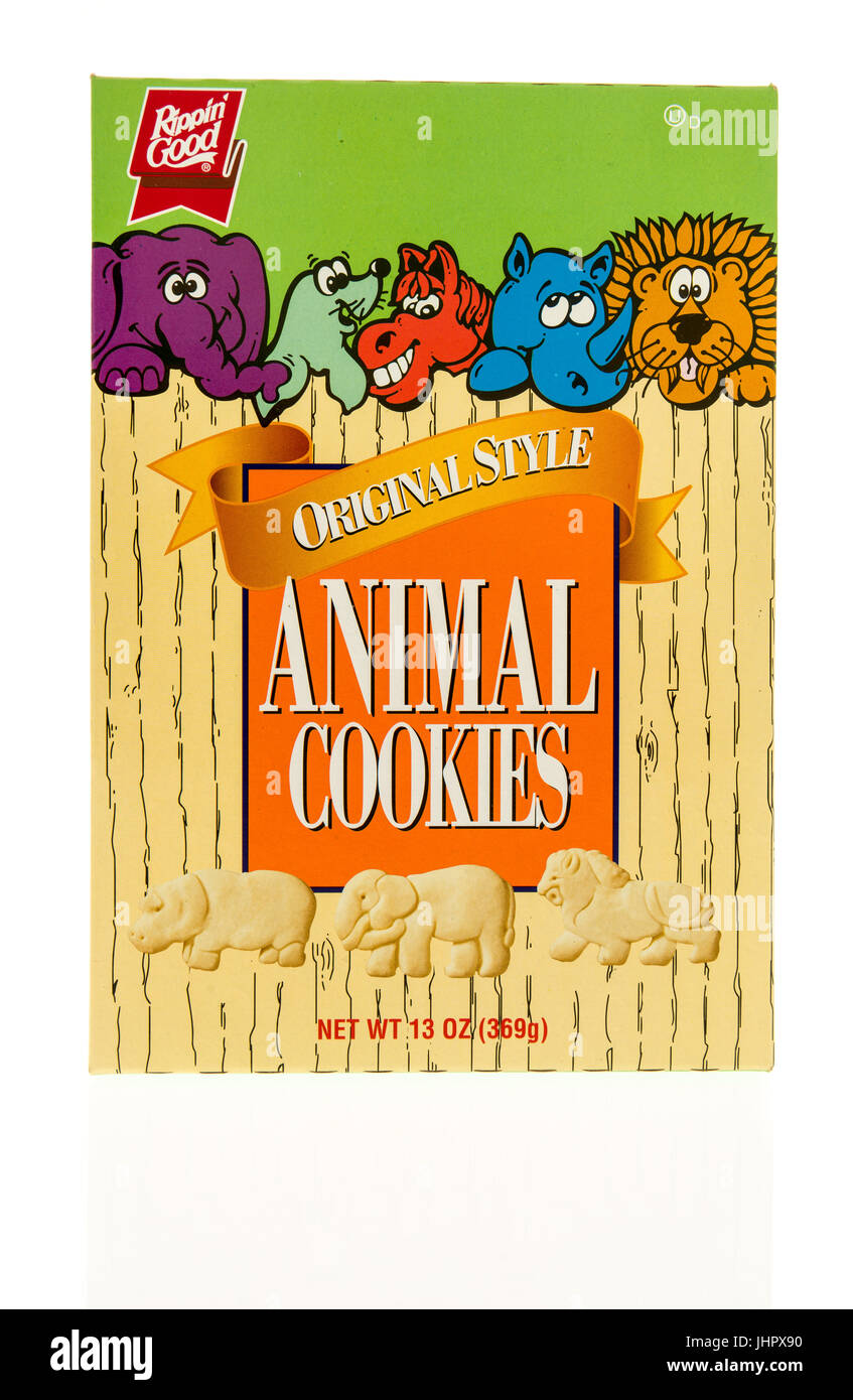 Winneconne, WI - 15 July 2017: A box of Rippin Good animal cookies on ...