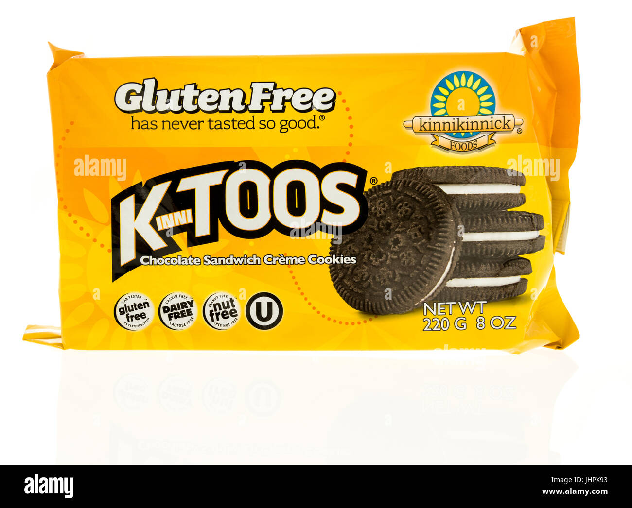 Winneconne, WI - 15 July 2017: A bag of Kinnitoos chocolate creme ...