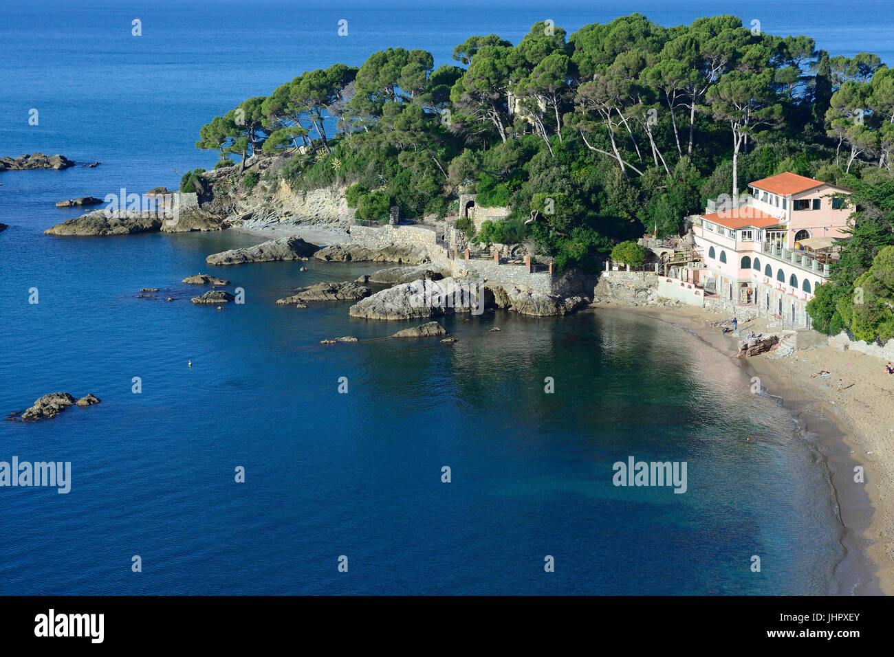 spiaggia della balena beach, Fiascherino, Lerici, Ligury, Italy Stock ...