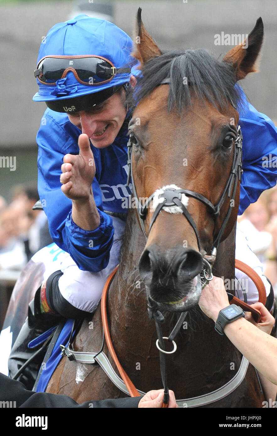 Adam Kirby on Harry Angel after winning The Darley July Cup during ...