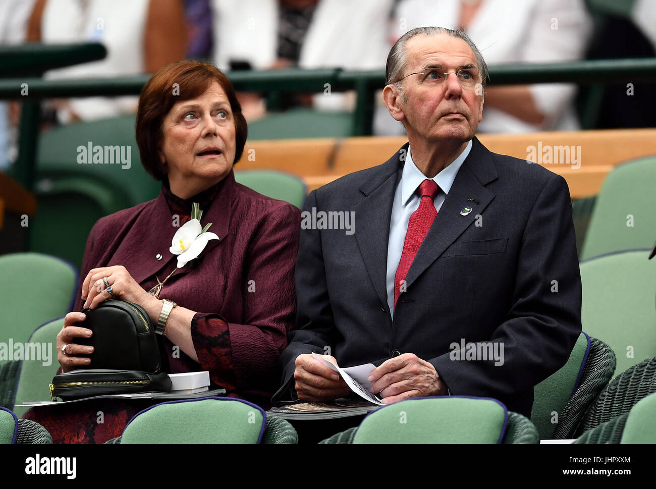 Jacques and Anne Rogge in the royal box of centre court for the Ladies ...