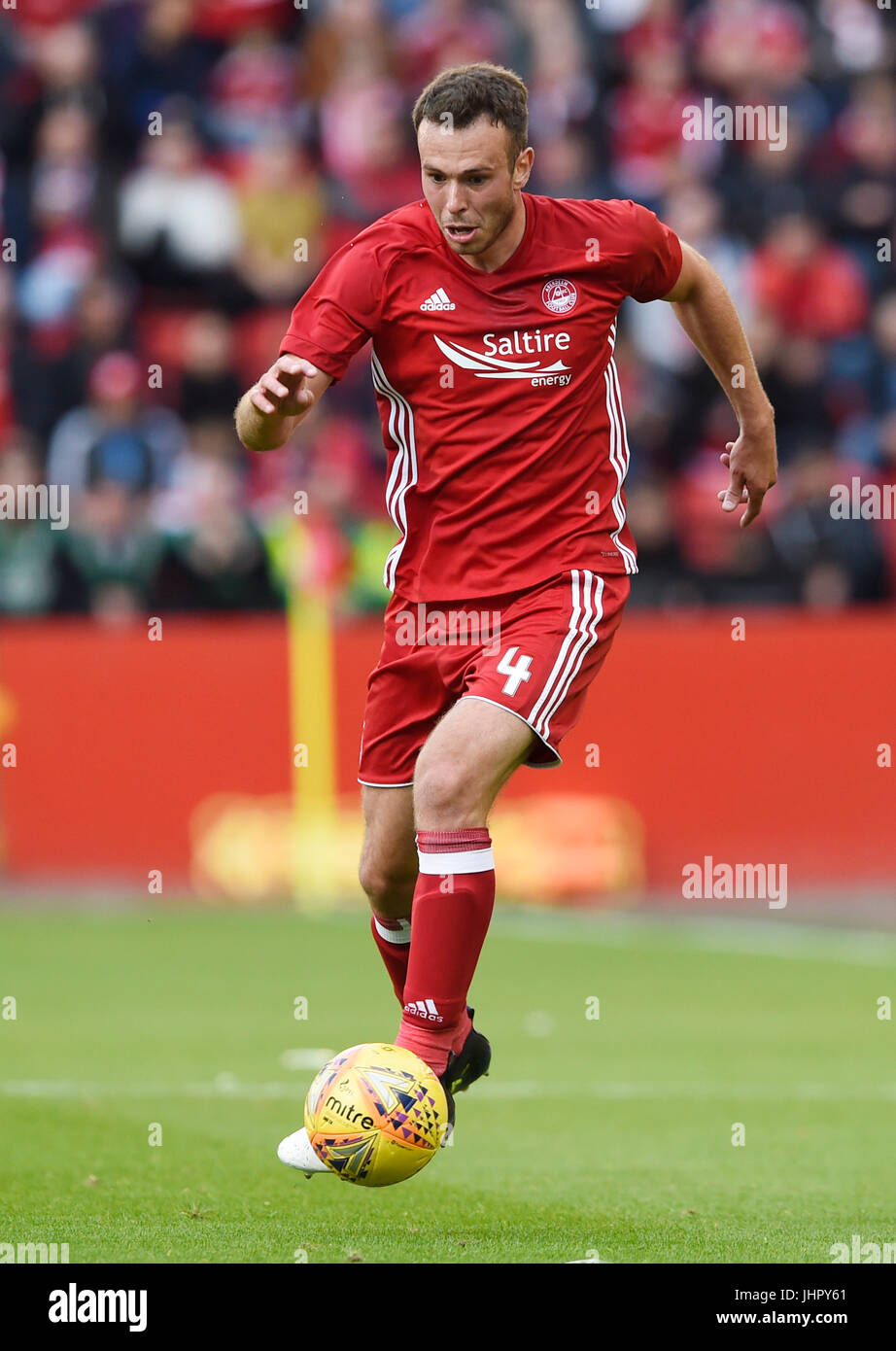 Aberdeen's Andrew Considine in action during the UEFA Europa League ...