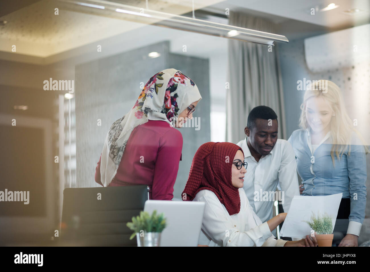 Startup business people group working everyday job at modern office ...