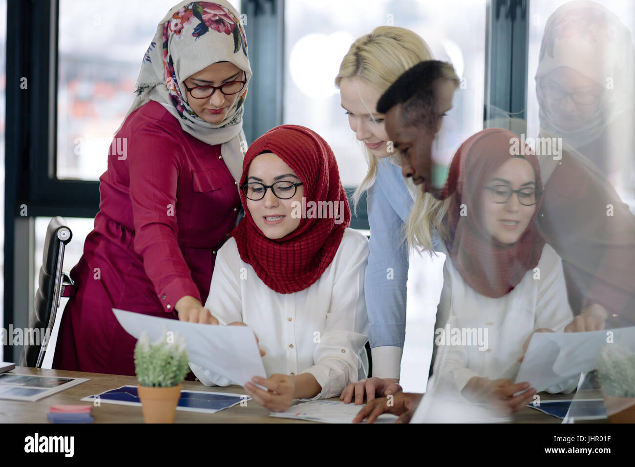 Startup business people group working everyday job at modern office ...