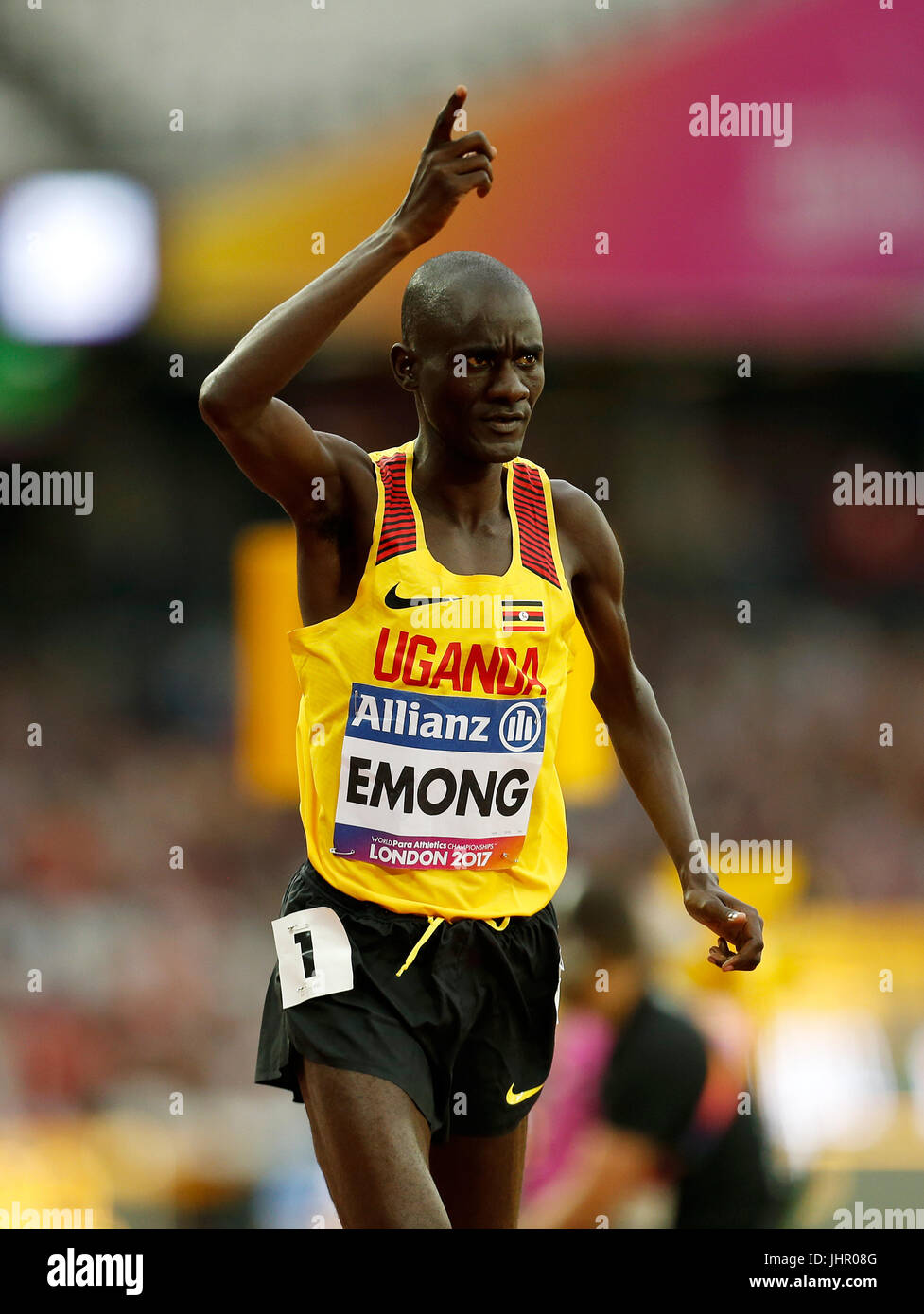 Uganda's David Emong winning the Men's 1500m T46 Final during day two ...