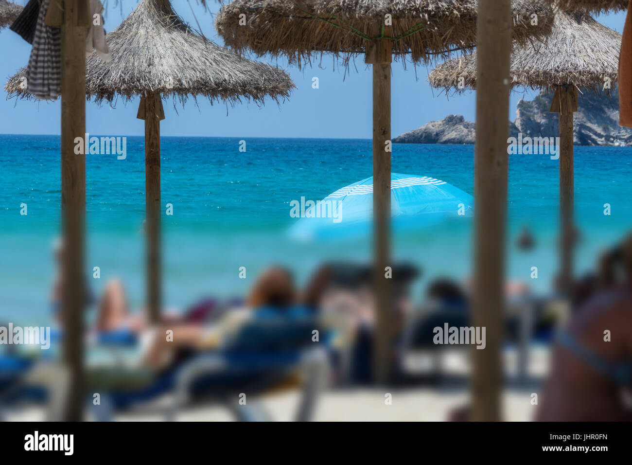 Beach life, holidaymaker at the beach bottom part of the image desired ...