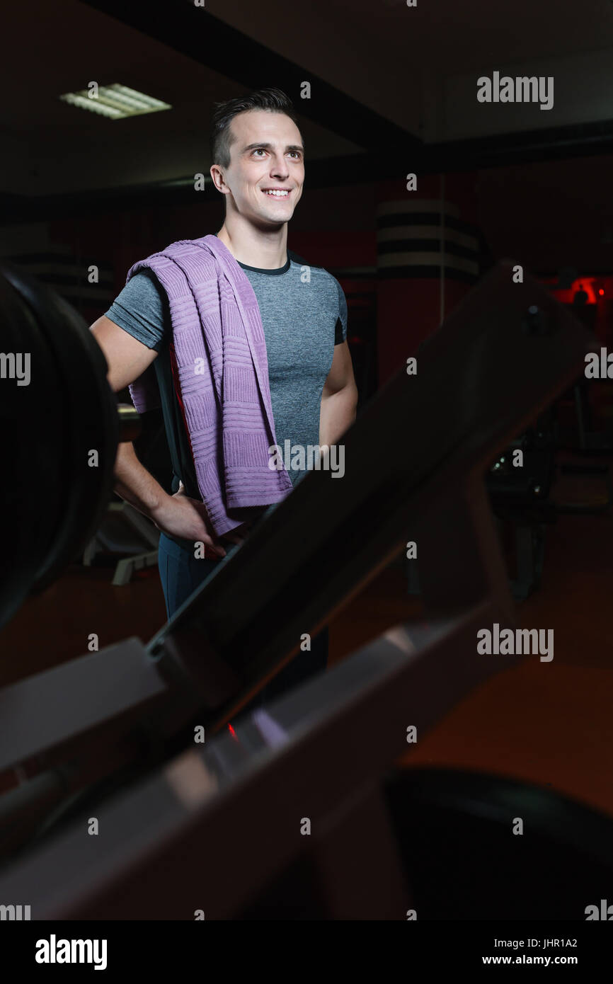 Portrait Of A Physically Fit Man In Modern Fitness Center Stock Photo ...