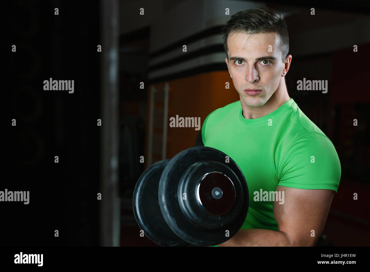 Portrait Of A Physically Fit Man In Modern Fitness Center Stock Photo ...