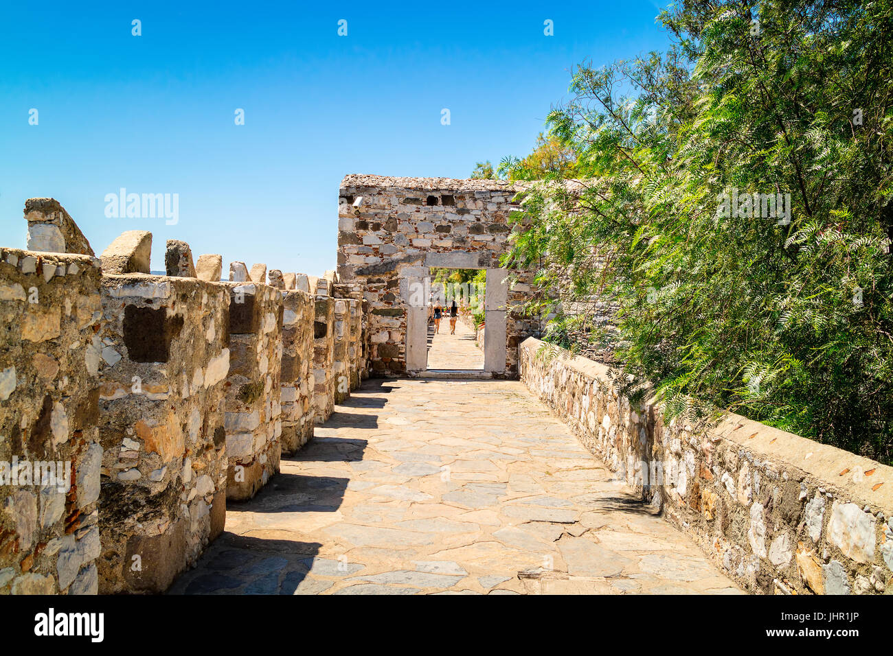 Walls of the famous Bodrum Castle of St. Peter in Turkey Stock Photo ...