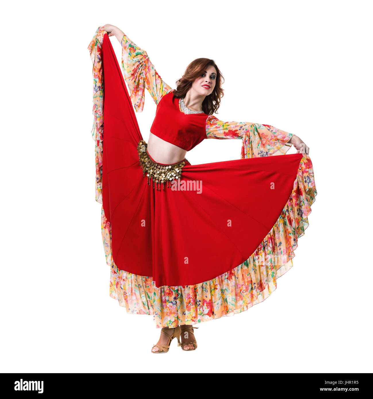 young woman dancing, isolated in full body on white Stock Photo - Alamy