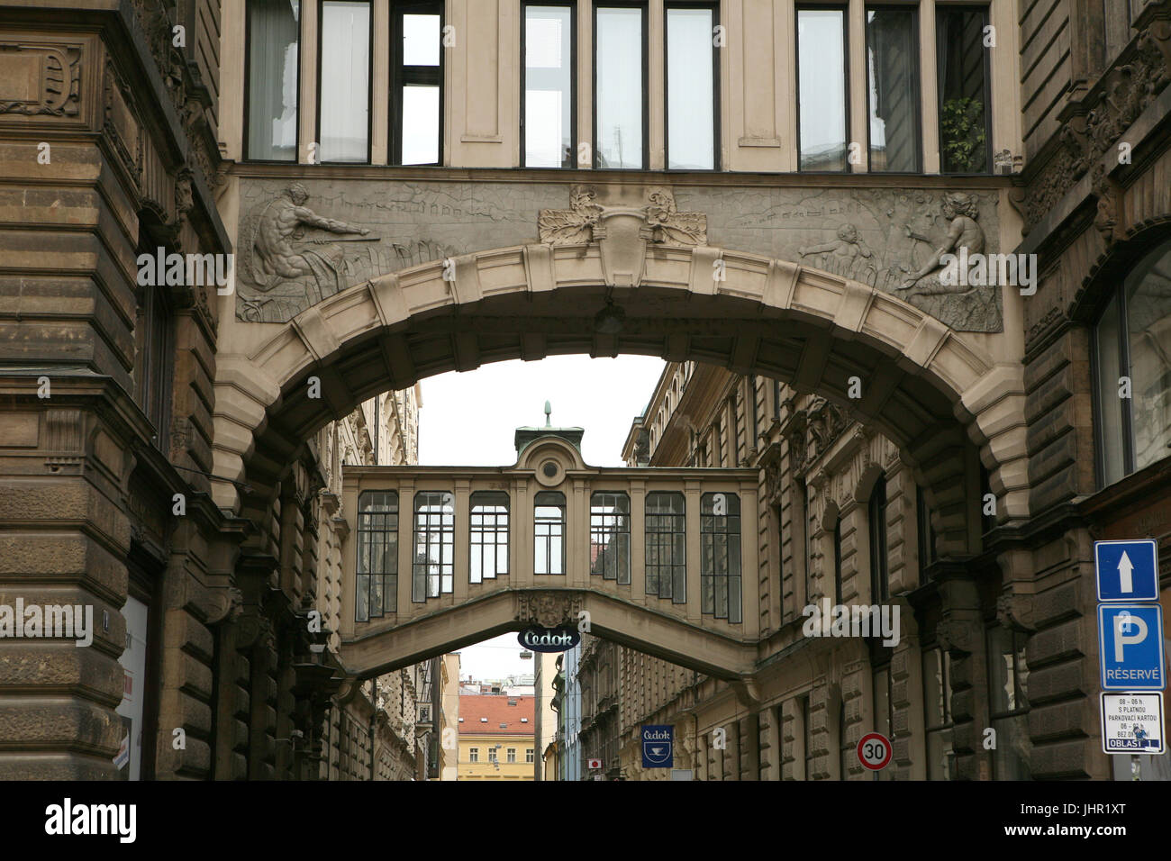Footbridge over Nekázanka Street designed by Czech architect Osvald ...