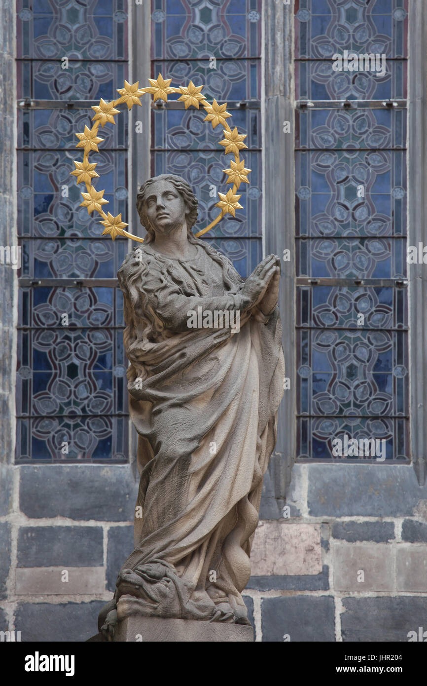 Replica of the statue of Virgin Mary once topped the Marian Column ...