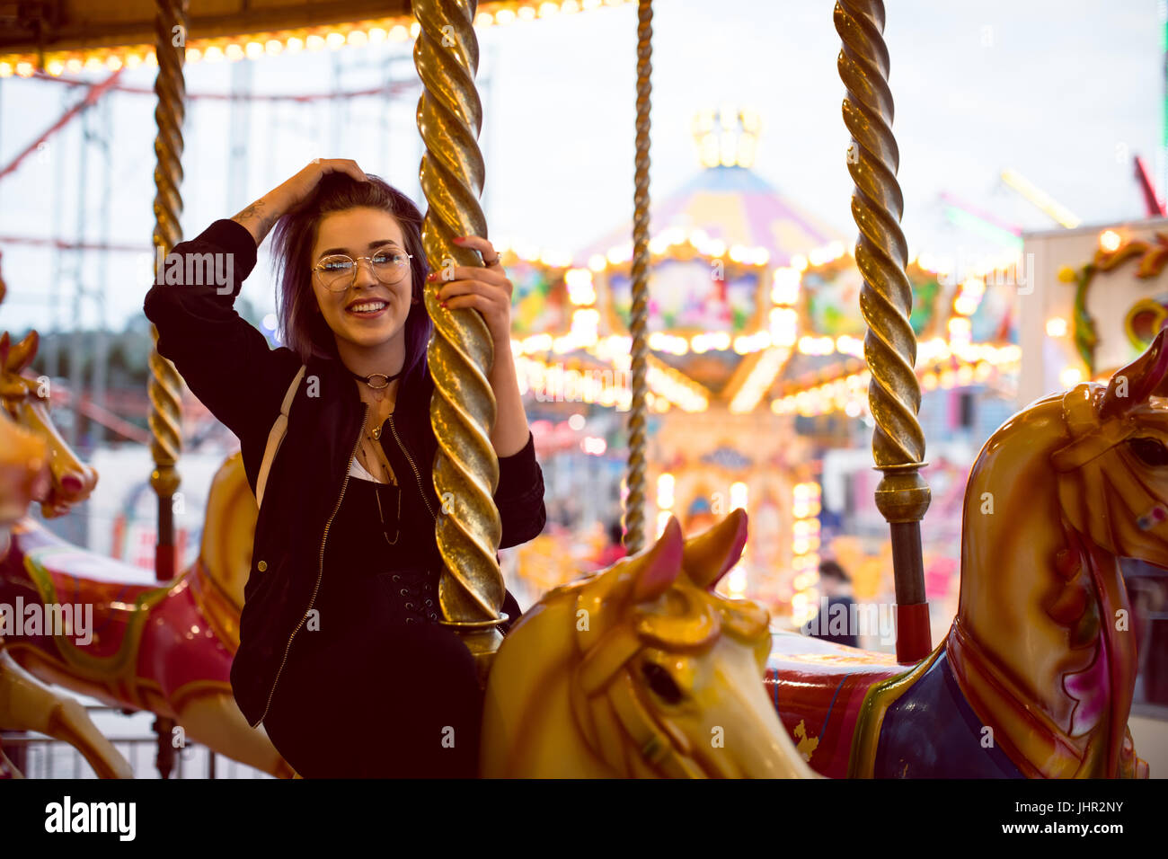 Merry go round swing hi-res stock photography and images - Alamy