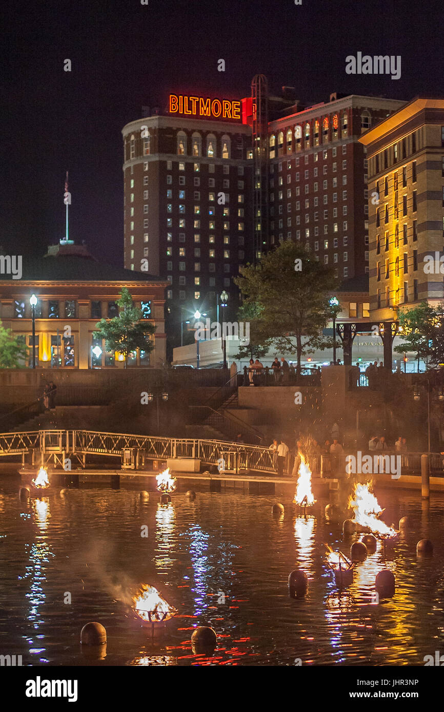 Waterfire in Providence, RI is a very popular and spectacular event ...
