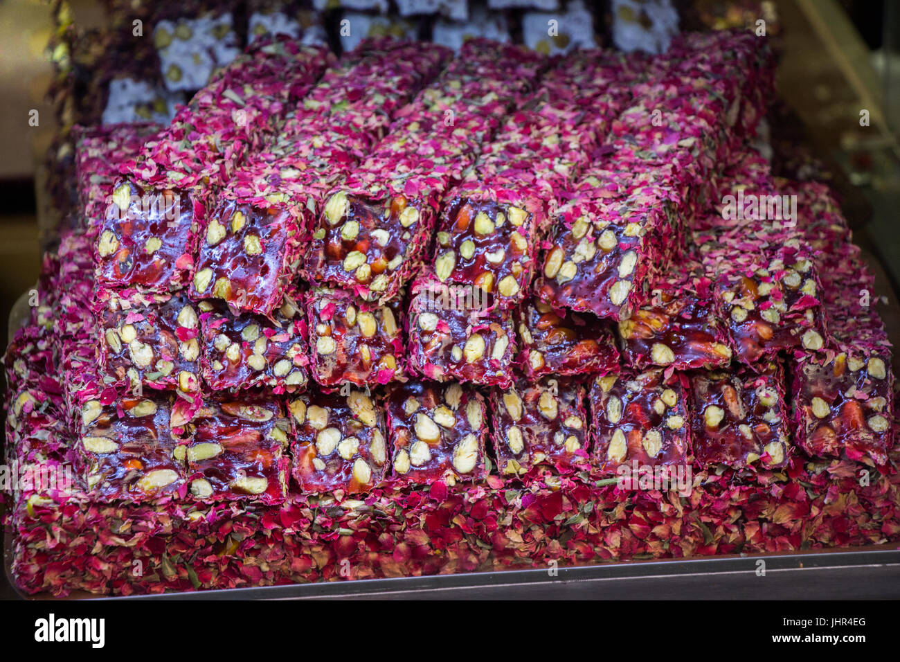 Load of traditional turkish delight rahat lokum Stock Photo - Alamy